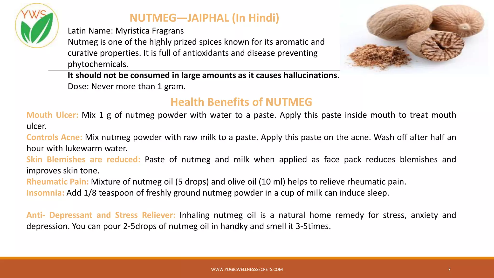 Health benefit of Other commonly used spices | PPTX