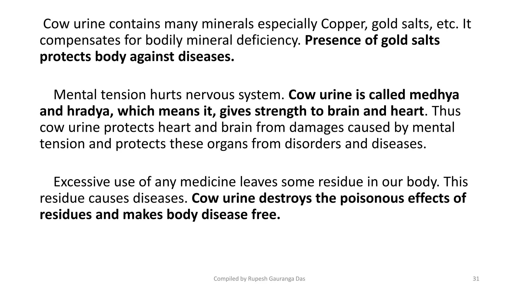 Health benefits by using cow products | PDF