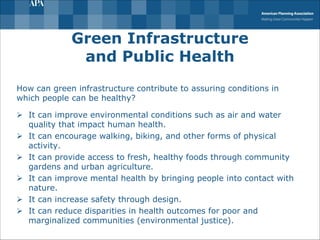 Health Benefits of Green Infrastructure | PDF