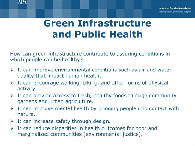 Health Benefits of Green Infrastructure | PPT
