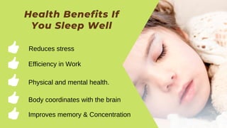 Health benefits if you sleep well | PPT