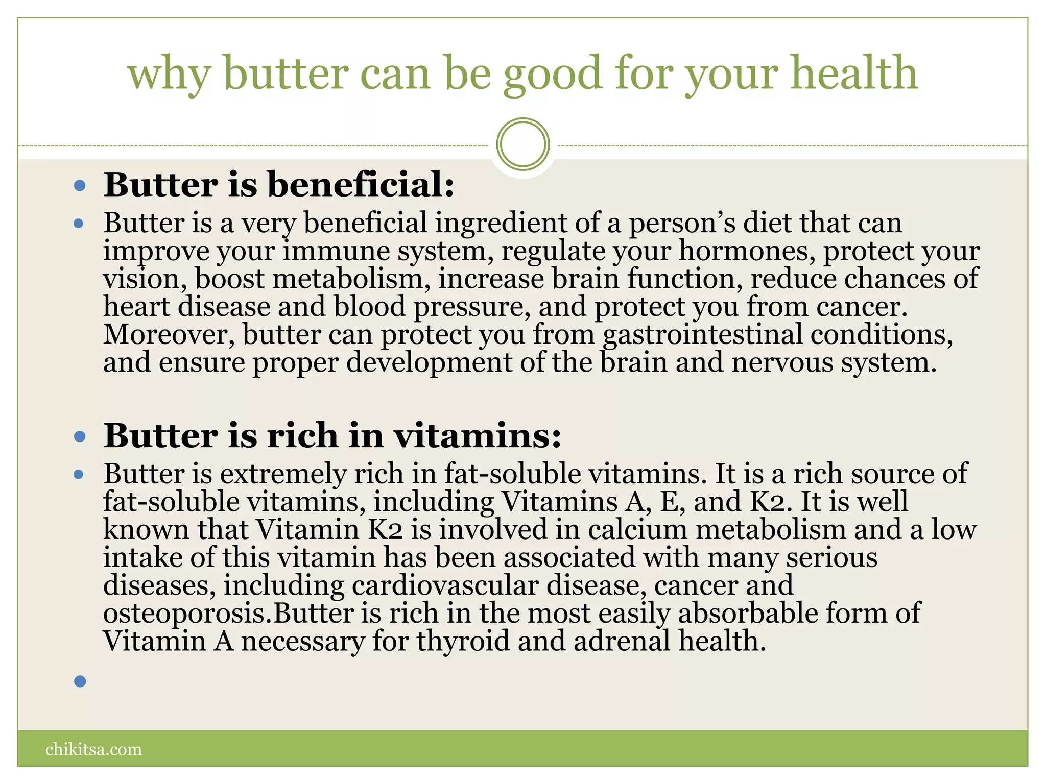 Health benefits of butter | PPTX
