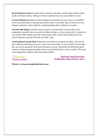 Health benefits of Coconut for babies | DOCX