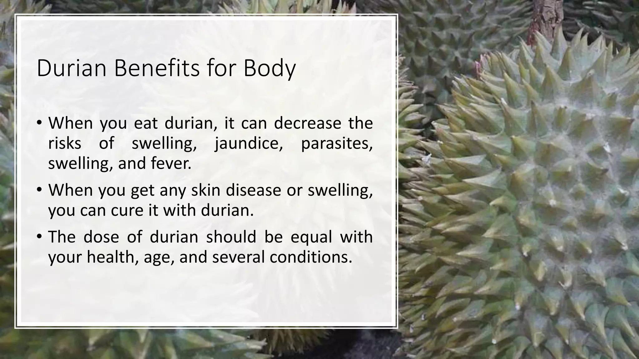 Health Benefits of Durian Fruit - Durian Benefits and Side Effects | PPTX | Pregnancy ...