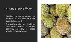 Health Benefits of Durian Fruit - Durian Benefits and Side Effects | PPTX | Pregnancy ...