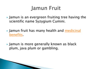 5 Amazing Health Benefits of Jamun Fruit | PPTX