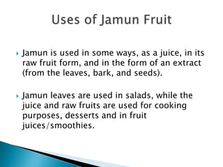 5 Amazing Health Benefits of Jamun Fruit | PPTX