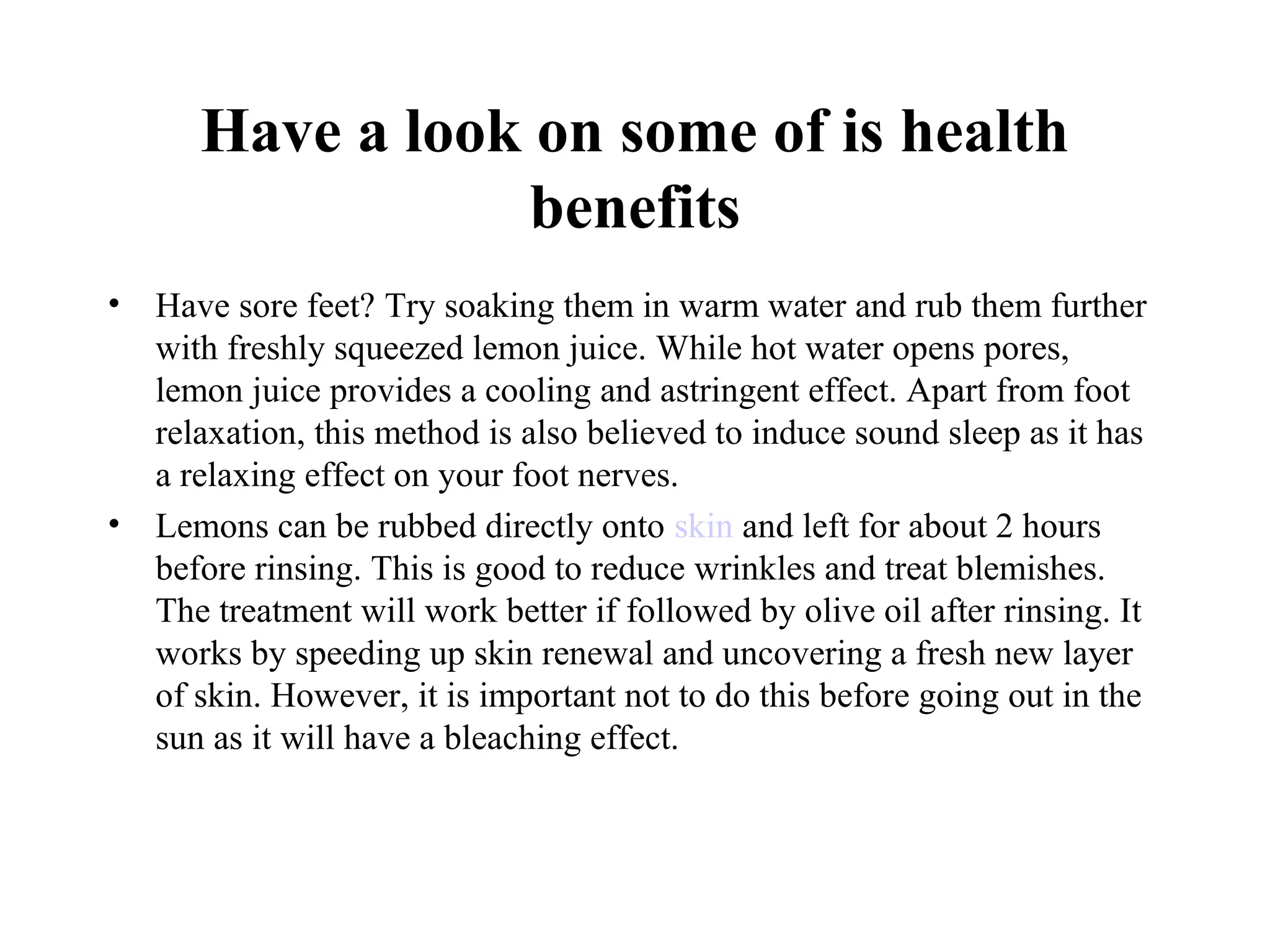 Health Benefits Of Lemon | PPT