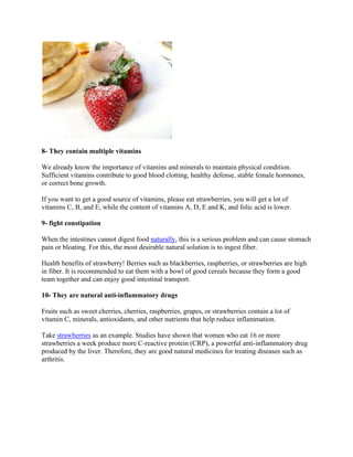 Health benefits of strawberry! | PDF | Skin and Dermatology | Diseases ...