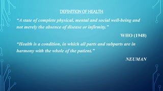 HEALTH AND ILLNESS BY NIDA FAREEN SUBJECT NURSING FOUNDATION FOR B.SC ...