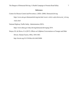 Health Campaign Dangers of Distracted Driving.pdf | Injuries | Diseases ...