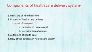 Health care Delivery System in India | PPTX