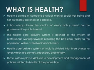 Healthcare-delivery-system in india. DRC, PHC, and CHC | PDF