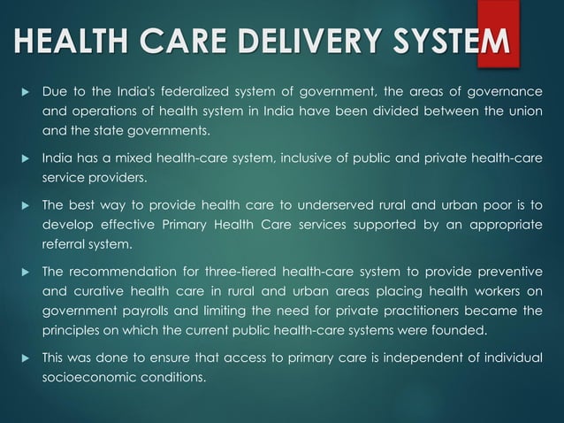 Healthcare-delivery-system in india. DRC, PHC, and CHC | PDF