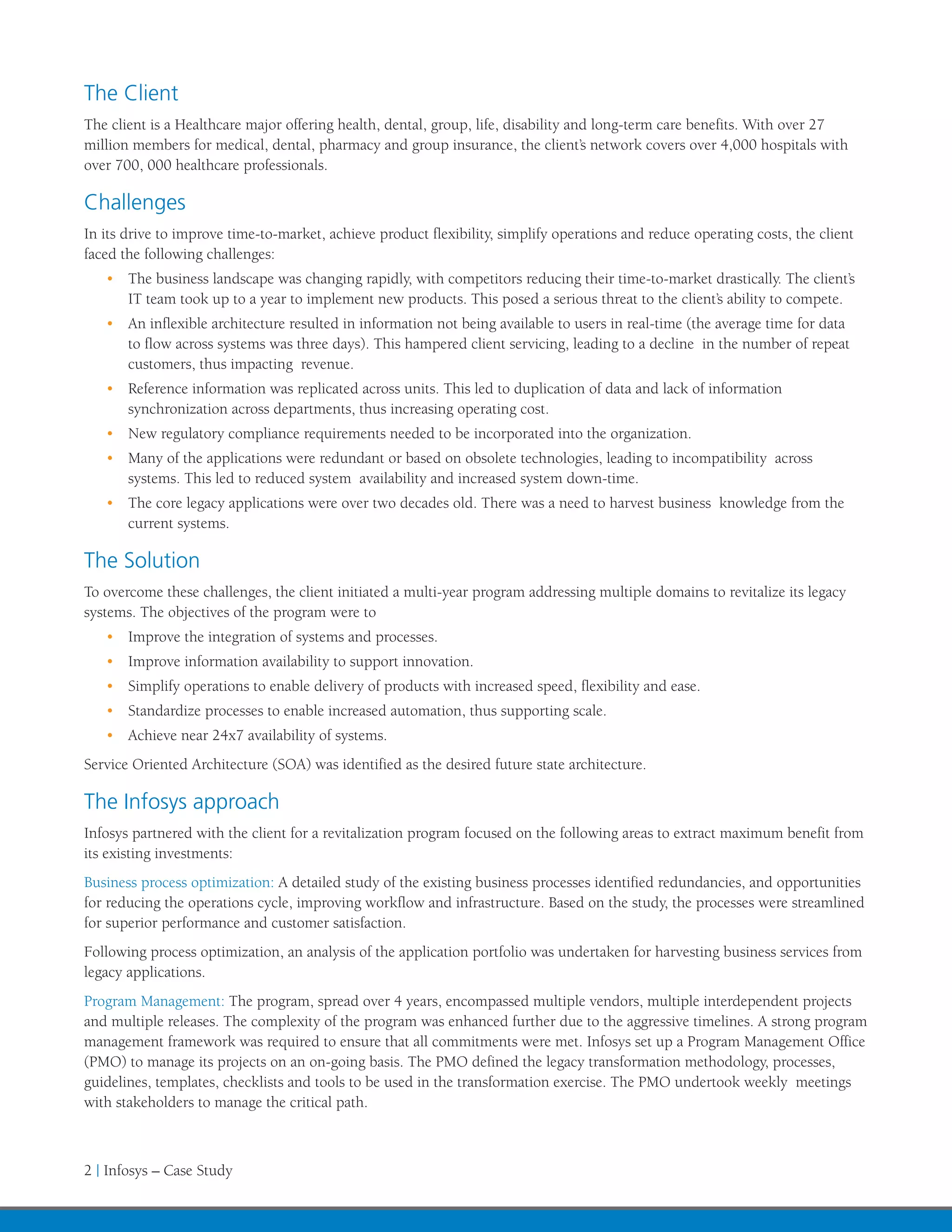 InfosysPublicServices - Healthcare SOA | Program Management Framework | PDF