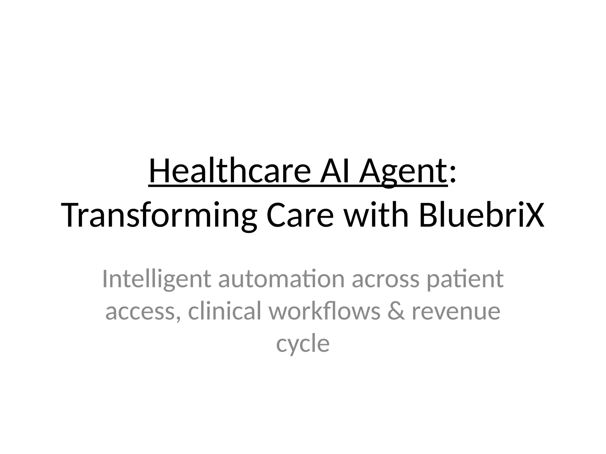 A detailed study on Healthcare AI Agents | PPTX
