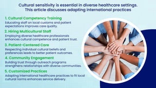 Cultural Sensitivity in Healthcare: Adapting International Practices ...