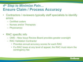Seven steps to minimize the pain of healthcare audits, including RACs ...