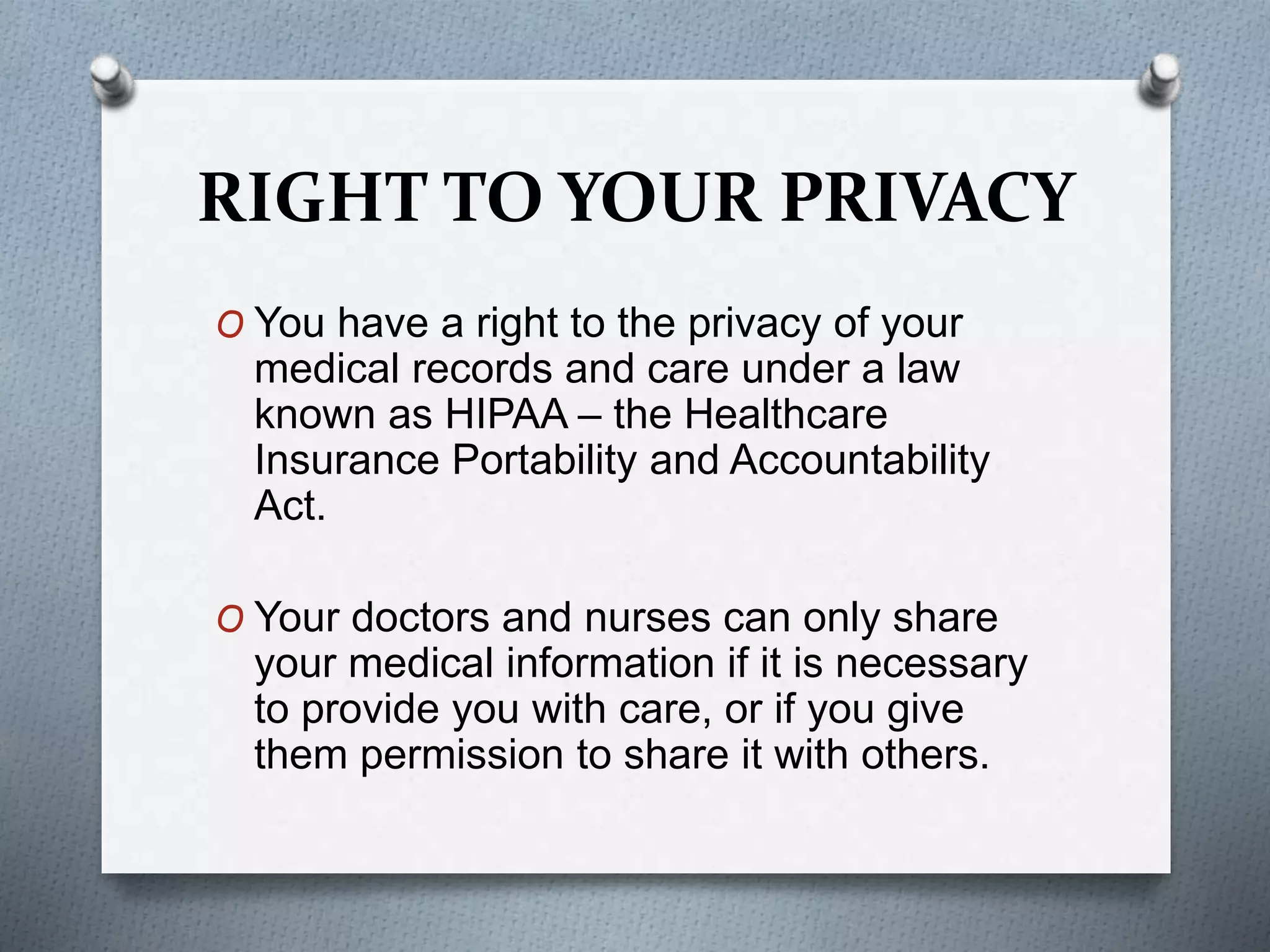 Healthcare bill of rights | PPT
