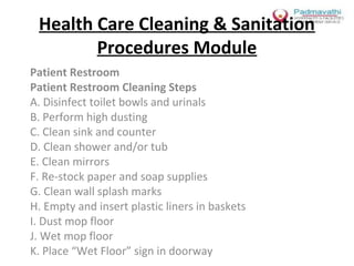 Health care cleaning sanitation procedures module | PPT