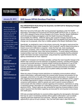 HHS Issues HIPAA Omnibus Final Rule | PDF | Health Insurance | Insurance