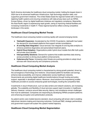 Healthcare Cloud Computing Market Growth, Size & Trends Analysis | 2034 | PDF