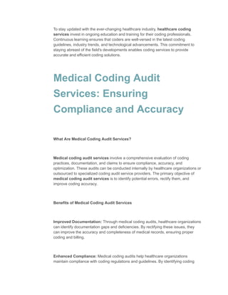 Healthcare Coding Services Ensuring Accurate Medical Coding Audit ...
