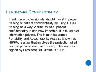 Healthcare Confidentiality | PPTX