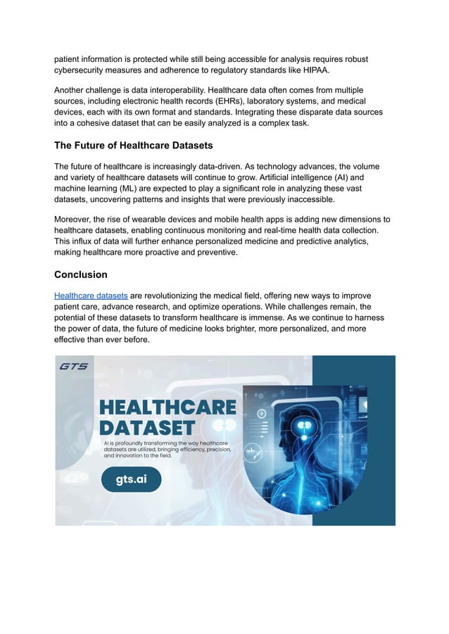 The Role of Healthcare Datasets in Revolutionizing Modern Medicine | PDF