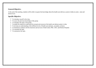 healthcare delivery lesson plan .pdf for msc nursing | PDF