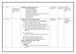 healthcare delivery lesson plan .pdf for msc nursing | PDF