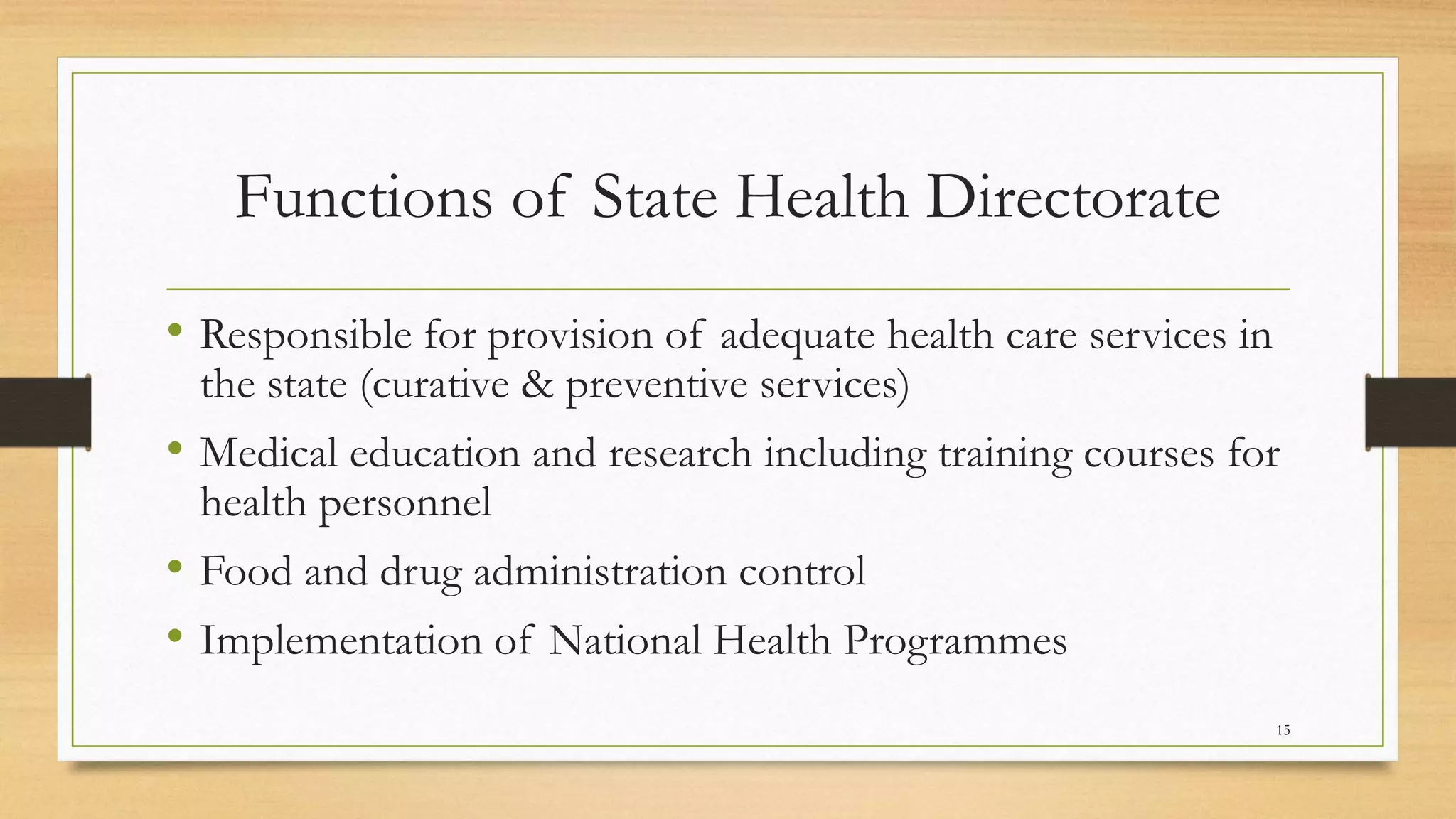 Healthcare delivery - State level | PPTX