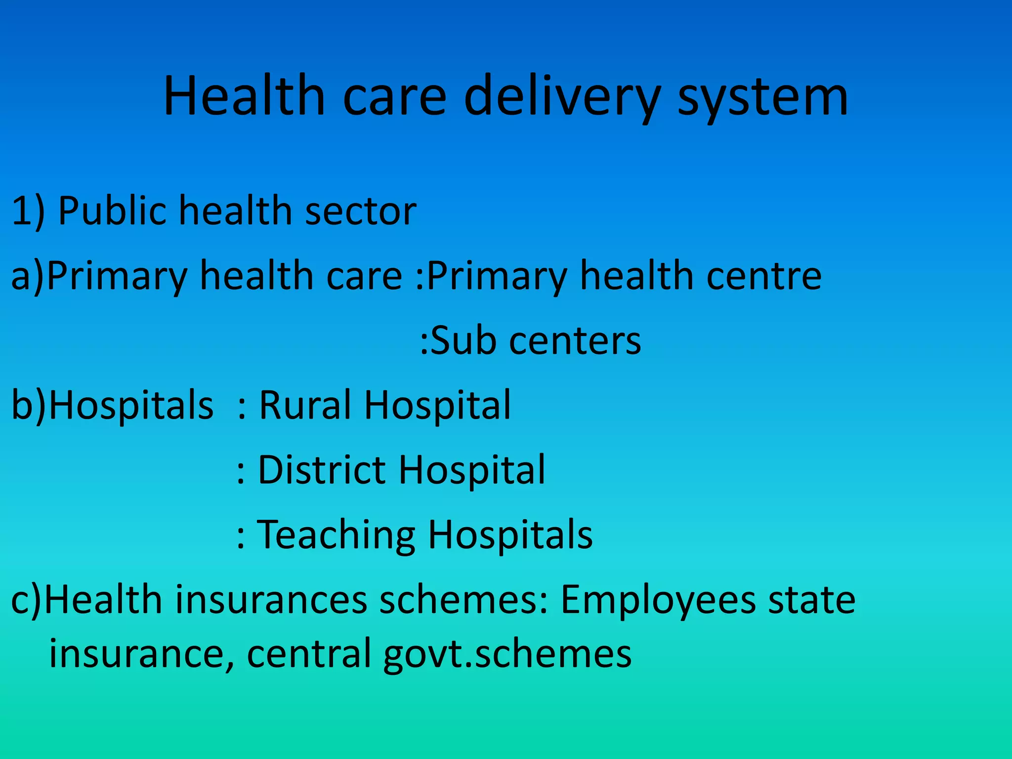 Healthcare delivery system in india | PPTX