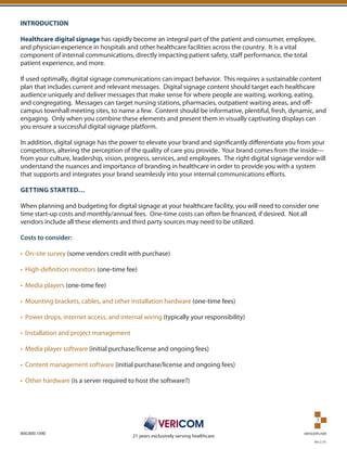 Healthcare Digital Signage 2010 What You Need To Know | PDF