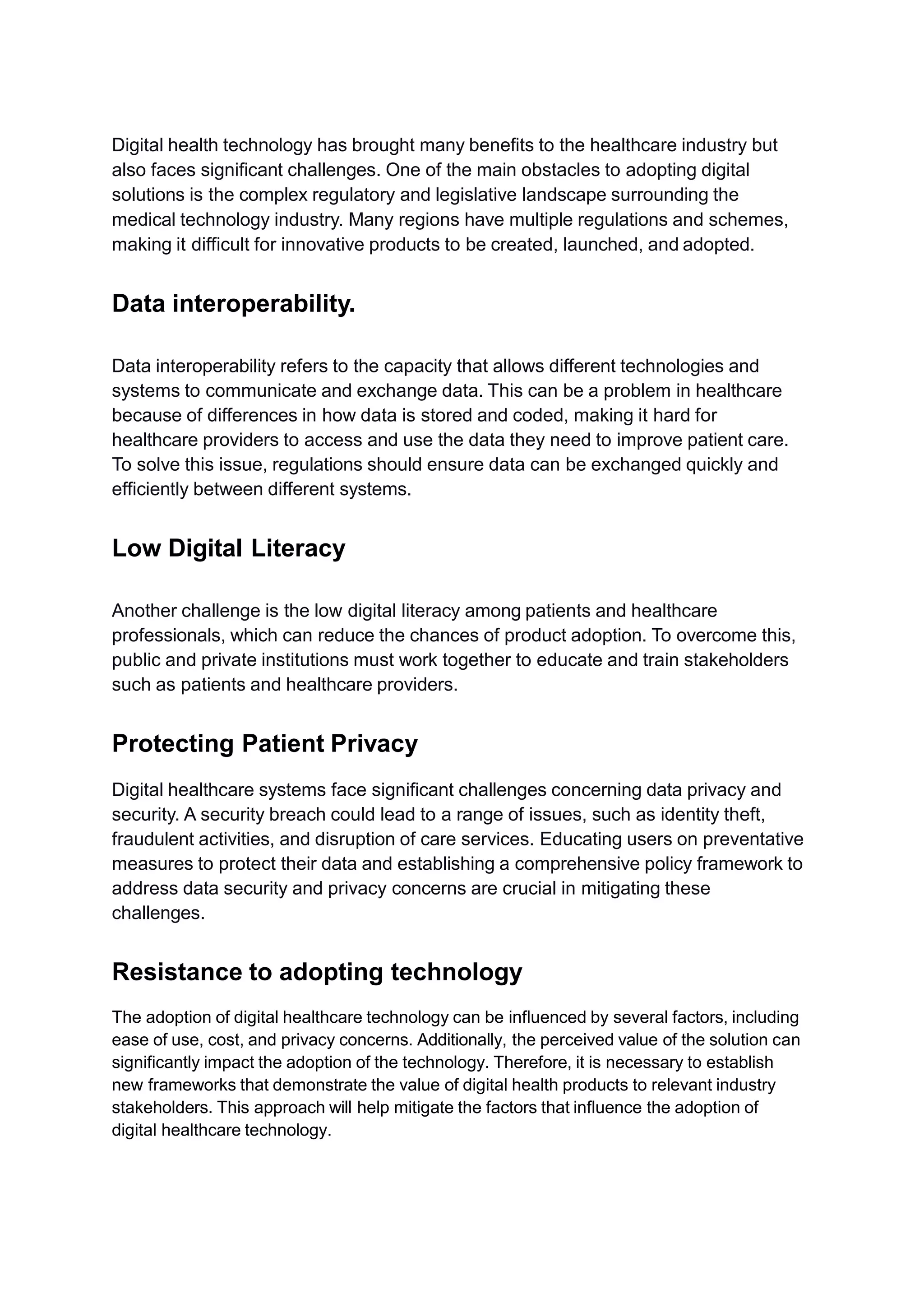The Advantages & Challenges of Digitizing Healthcare | PPTX