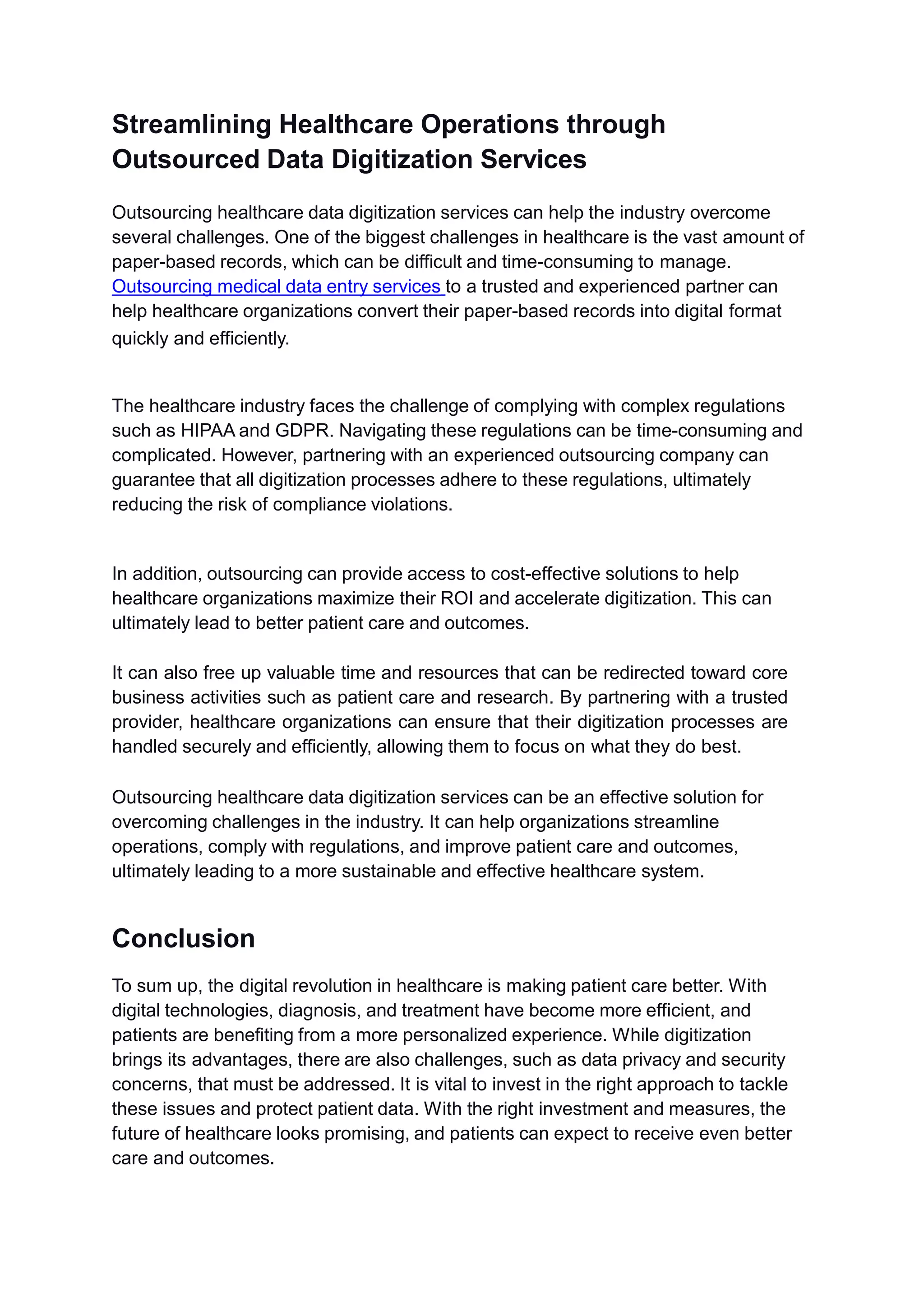 The Advantages & Challenges of Digitizing Healthcare | PPTX