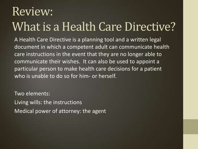 Health care directives what you can do | PPTX