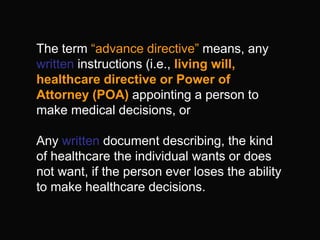 Healthcare Directives Living Wills | PPT