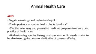 HEALTH CARE, DISEASE MANAGEMENT AND NUTRITION IN wild animals.pptx