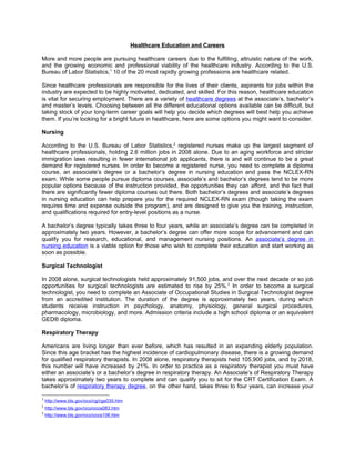 Healthcare education and careers | PDF