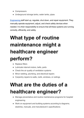 Healthcare Engineering Service | PDF