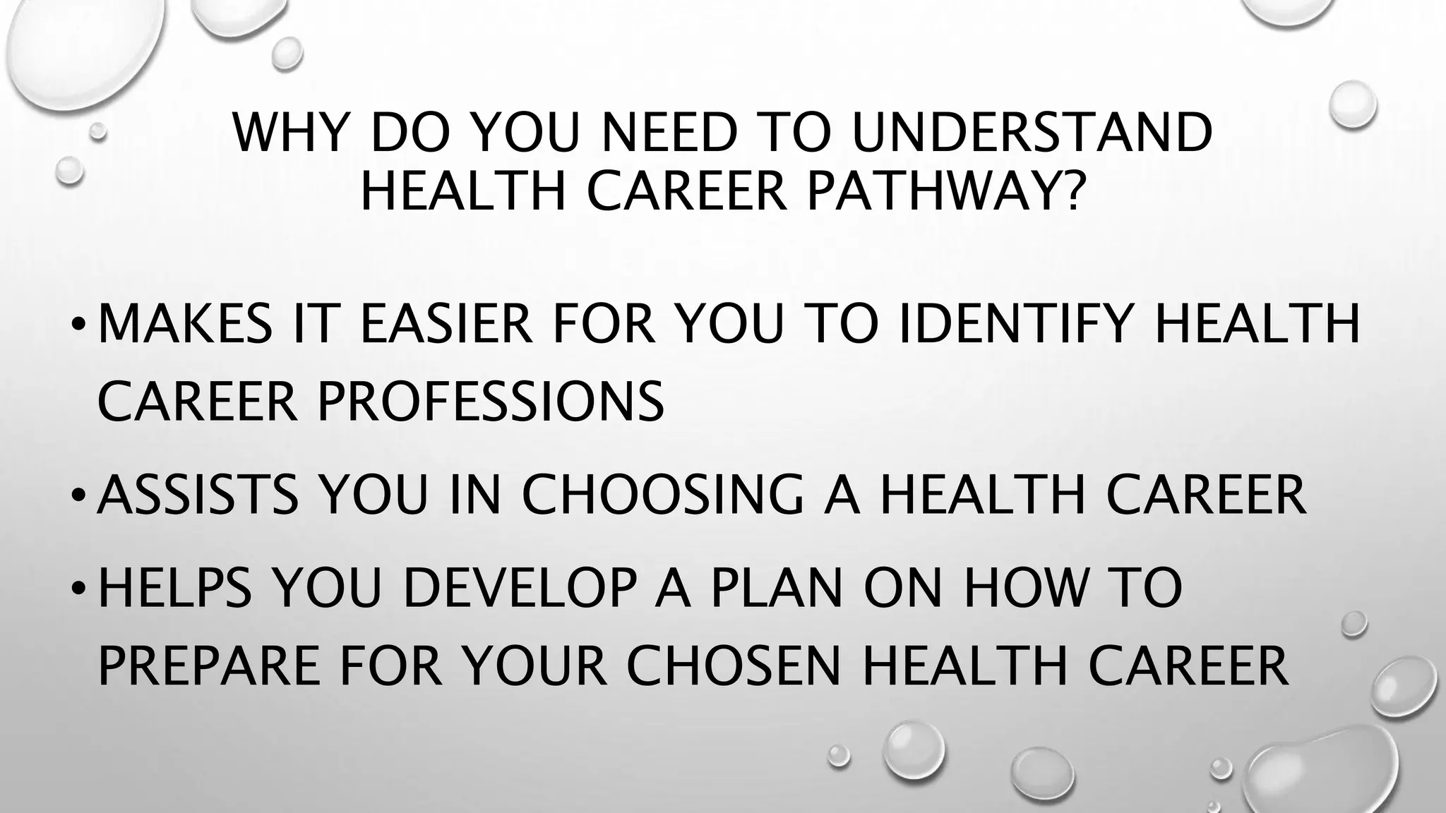 Health career paths | PPTX