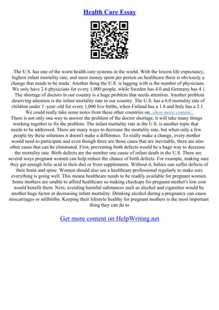 Health Care Essay | PDF