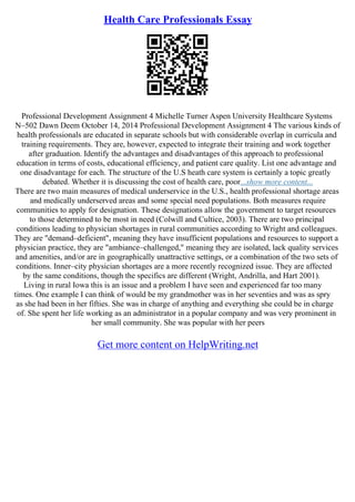 Health Care Essay | PDF