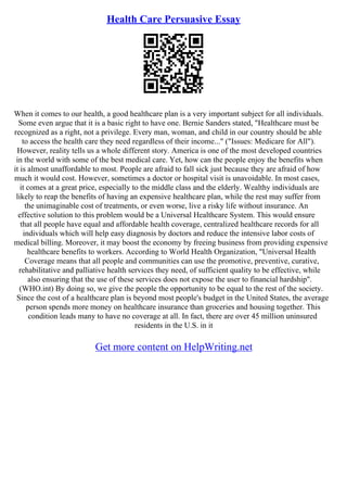 Healthcare Essay Topics | PDF
