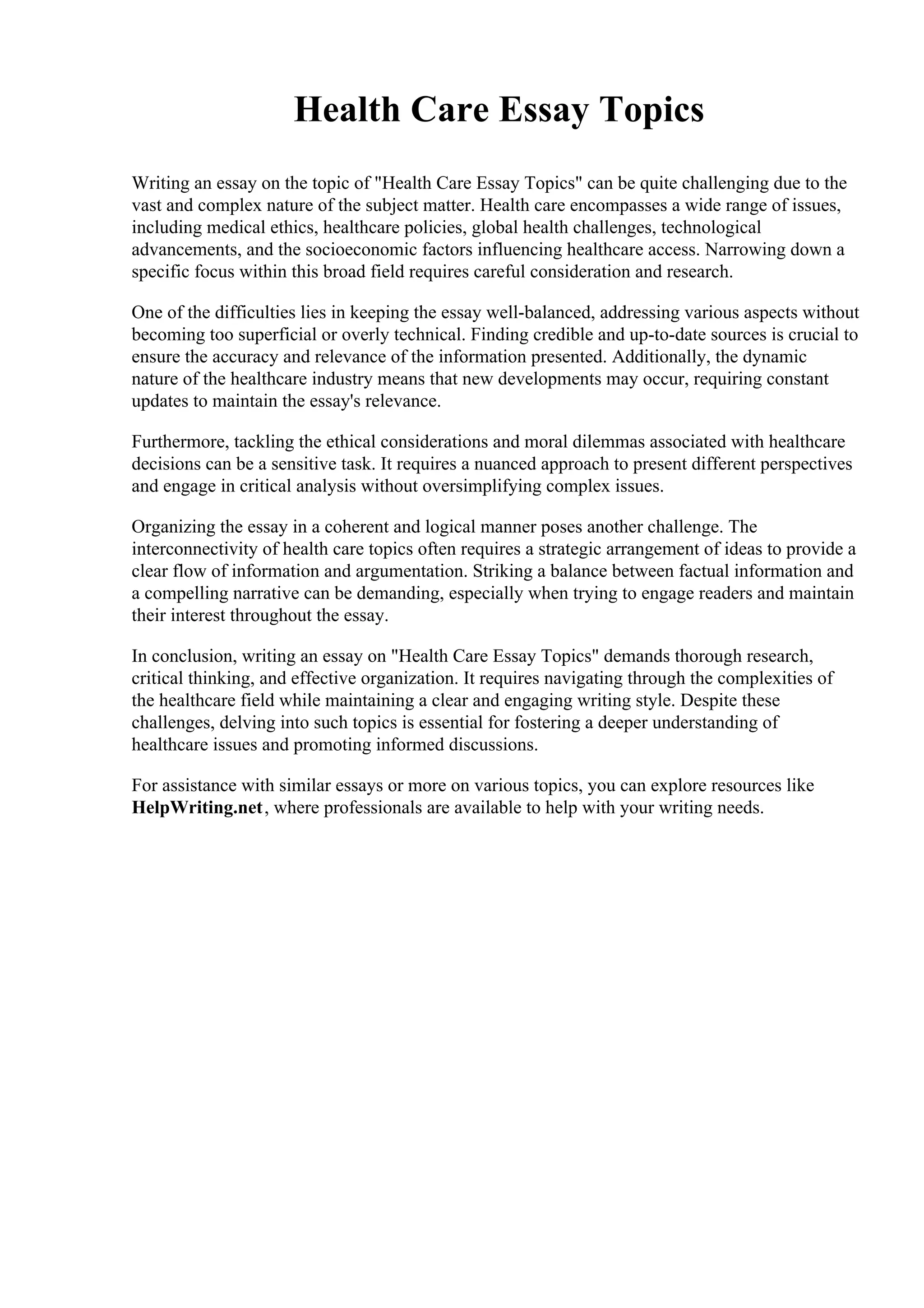 Health Care Essay Topics.pdf