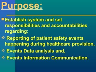 Health care events reporting system | PPT