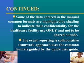 Health care events reporting system | PPT