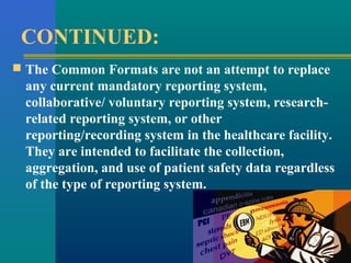 Health care events reporting system | PPT