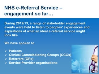NHS e-Referral Service (ERS) Presentation at the Heathcare Efficiency Through Technology Expo ...